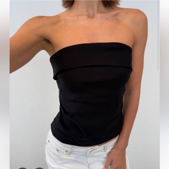 Glassons | Tops | Glassons Black Strapless Foldover Top | Poshmark
